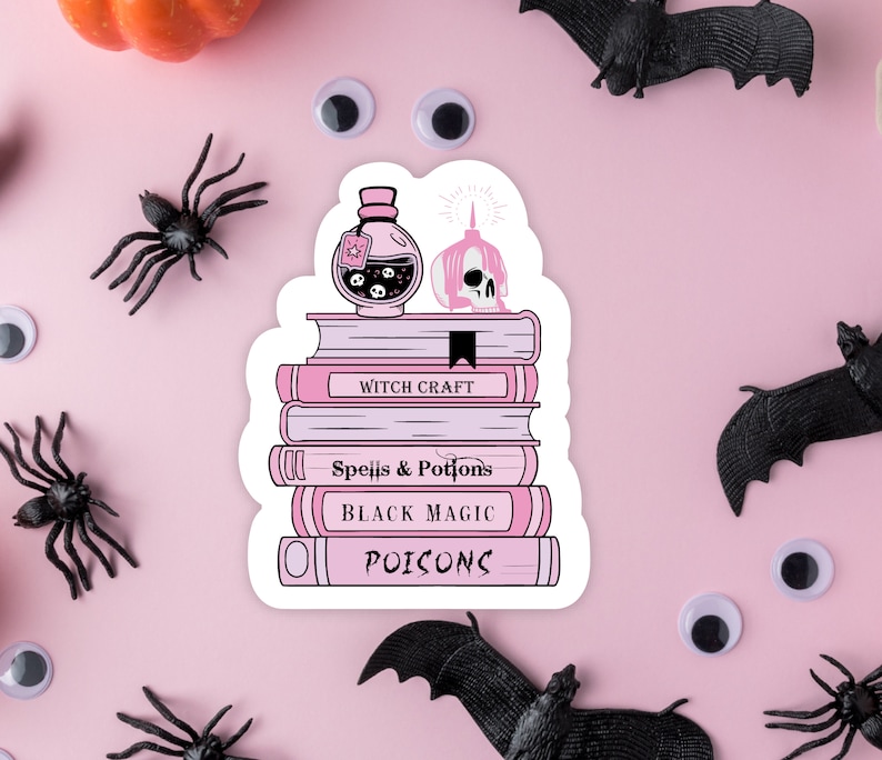 Pastel Goth Book Sticker Pink Halloween Book Sticker Pastel - Etsy