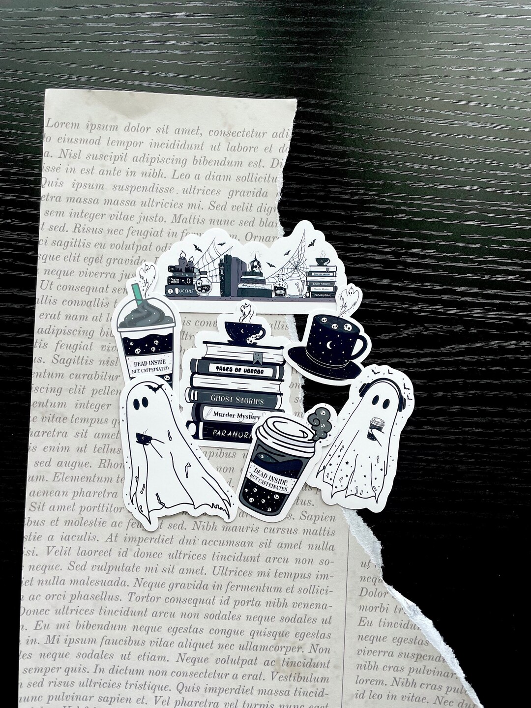 Ghost Book Lover Sticker Pack| Gothic Bookish Sticker Set| Spooky ...