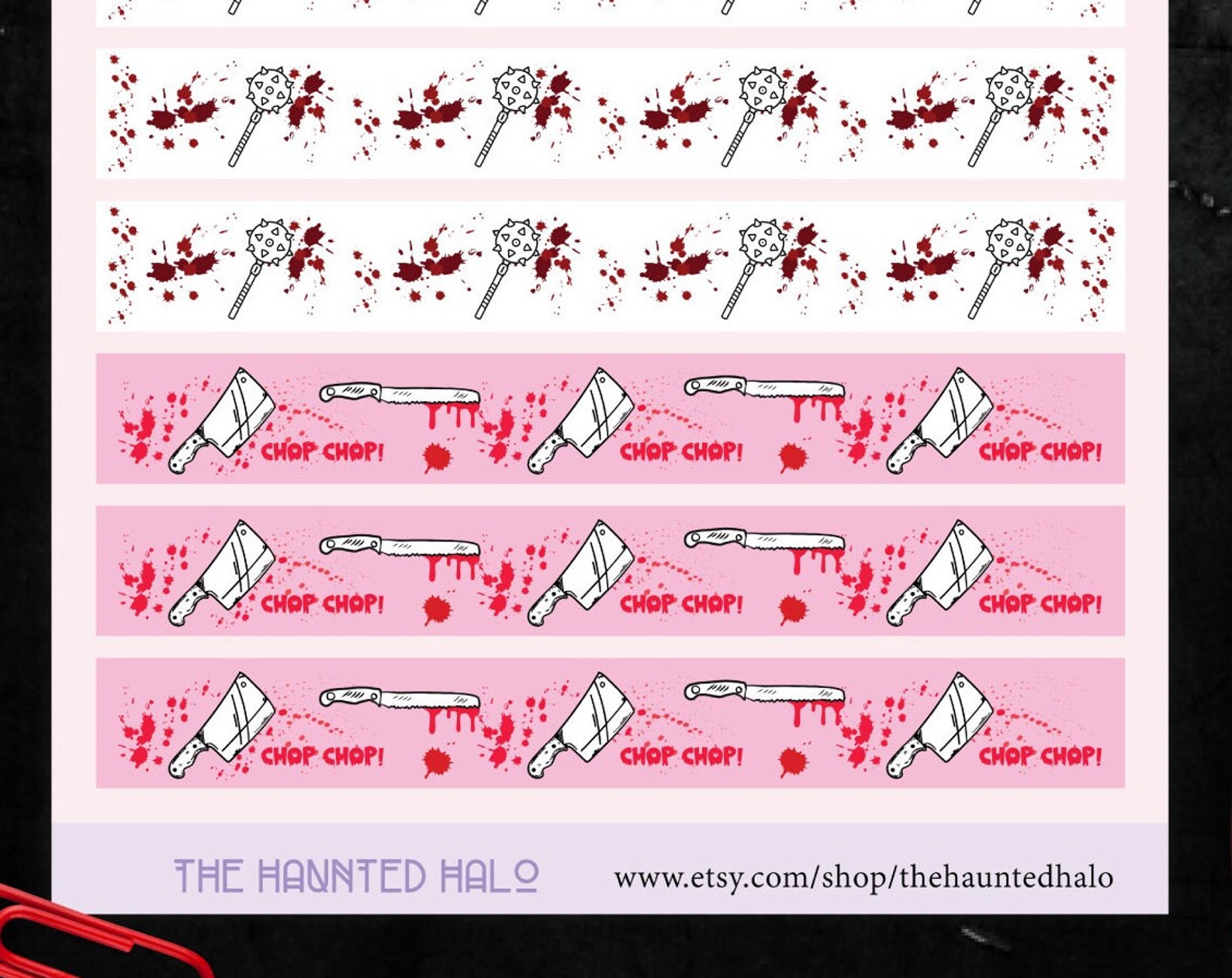 Bloody Knives Sticker Sheet Pink Knives Planner Stickers - Etsy