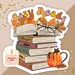 Fall Bookish Sticker Fall Book Stack Sticker Books and Pumpkin Spice ...
