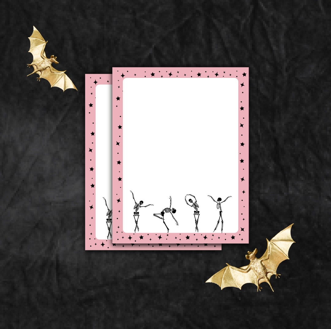 Pink Skeleton Tear Away Notepad| Gothic Notepad| Skeleton Ballet Note ...