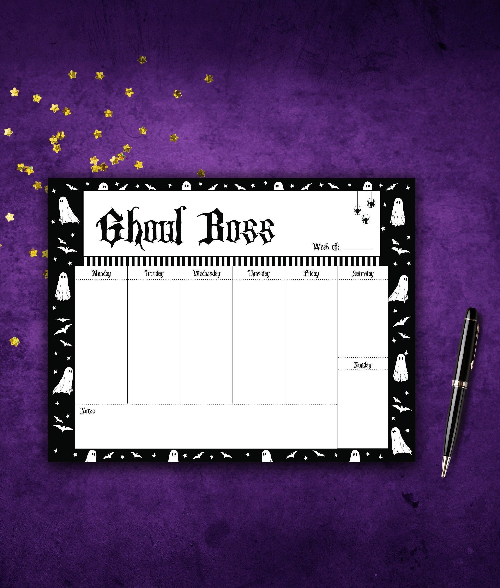 Ghost Notepad| Weekly Ghost Memo Pad| Halloween Tear Away Pad| Spooky ...
