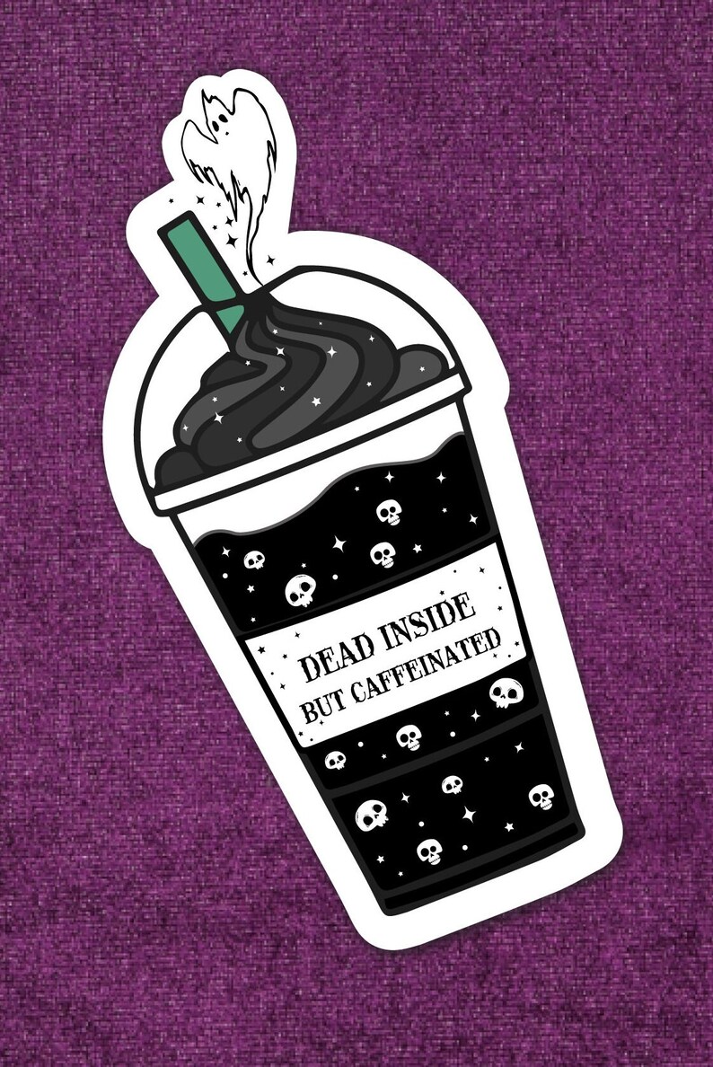 Spooky Coffee Sticker Set Skull Coffee Stickers Ghost Coffee - Etsy