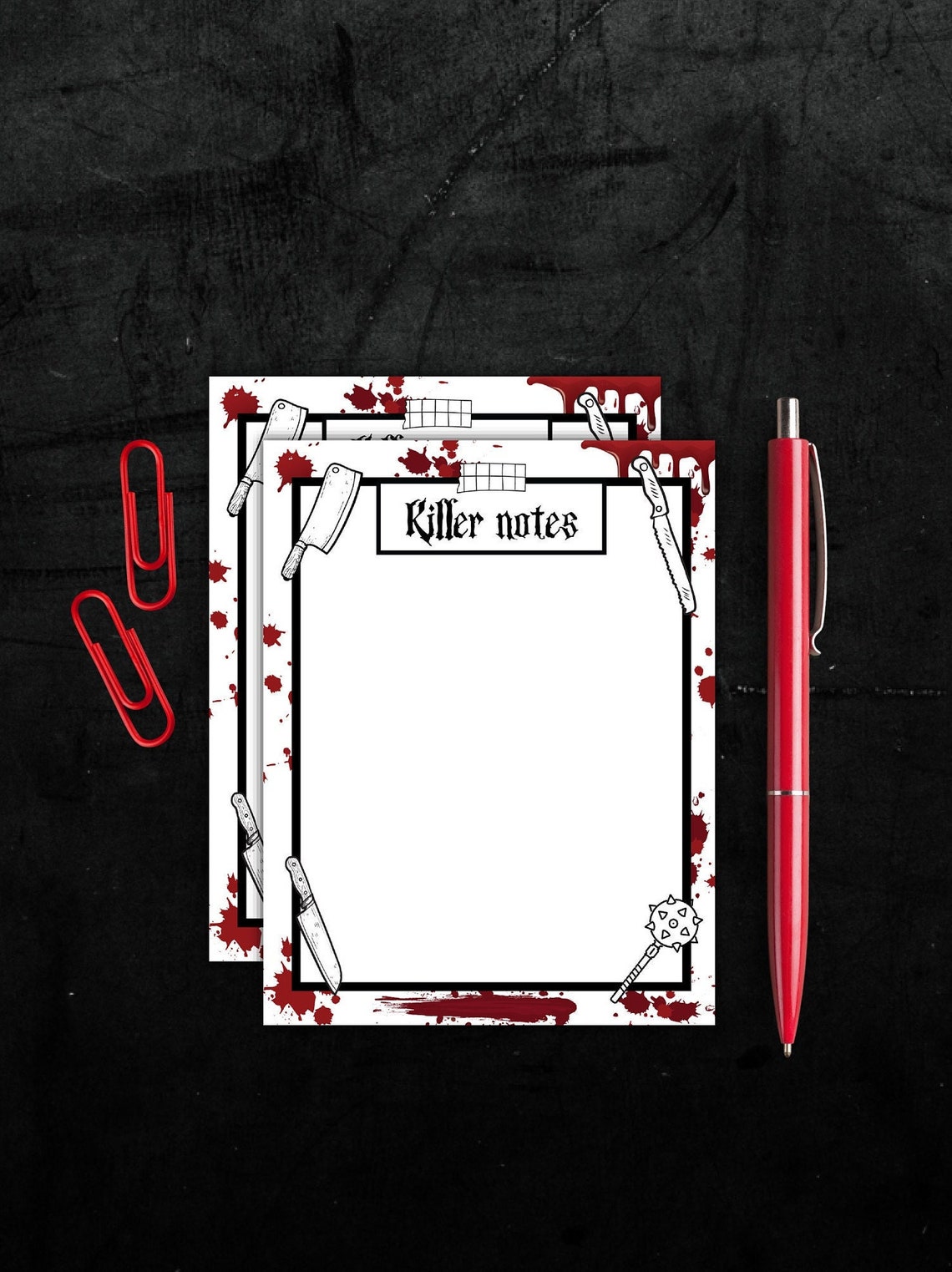 Killer Note Pad Blood Splatter Memo Pad Gothic Note Pad - Etsy