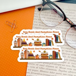 Fall Bookshelf Sticker| Fall Vibes Sticker| Autumn Bookshelf Sticker ...