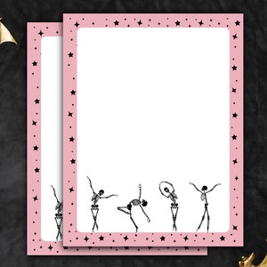 Pink Skeleton Tear Away Notepad| Gothic Notepad| Skeleton Ballet Note ...