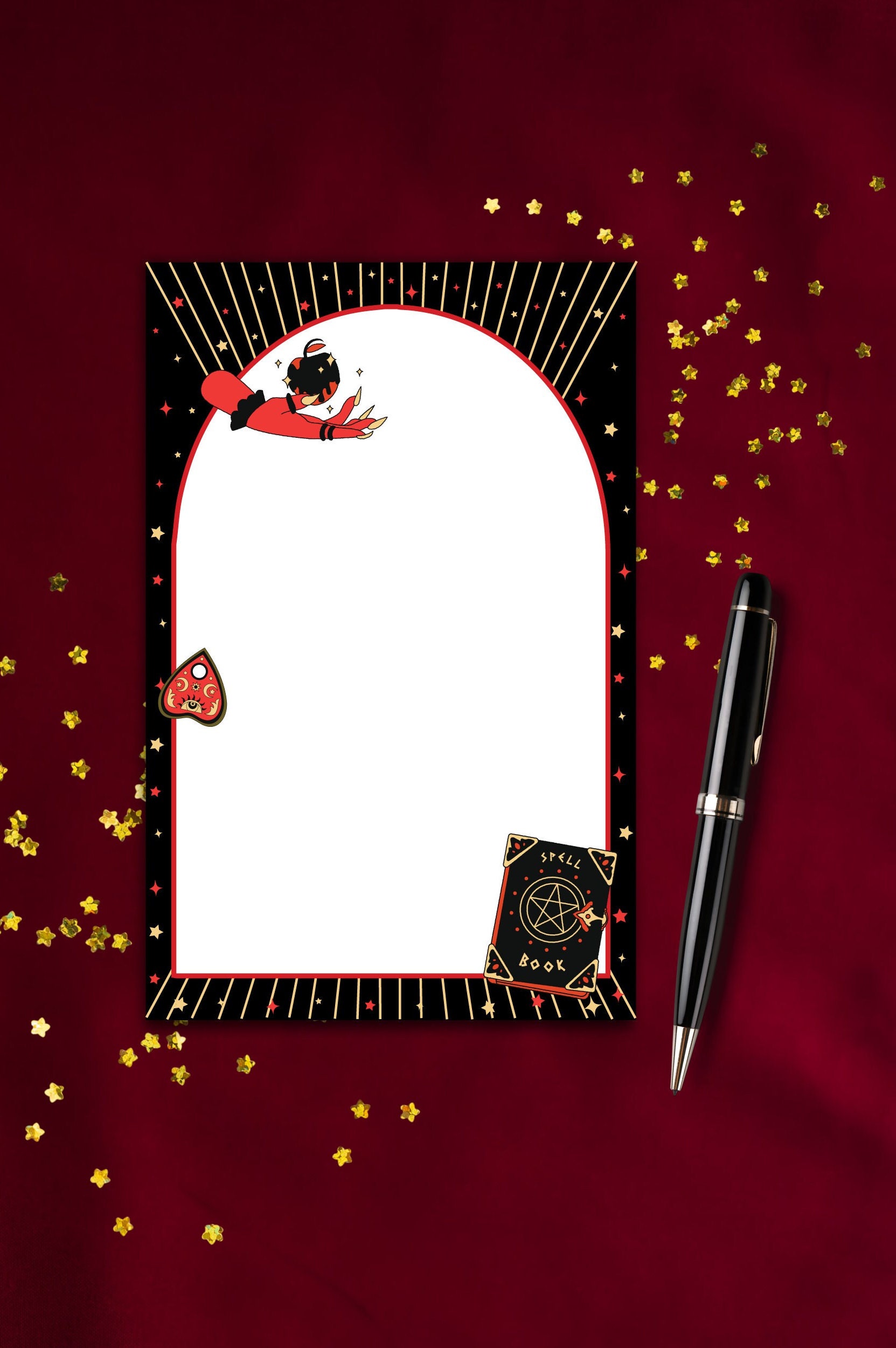Evil Witch Notepad Gothic Stationery Fortune Teller Memo - Etsy