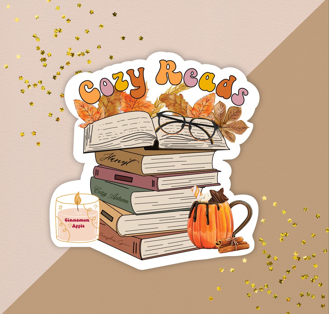 Fall Bookish Sticker Fall Book Stack Sticker Books and Pumpkin Spice ...