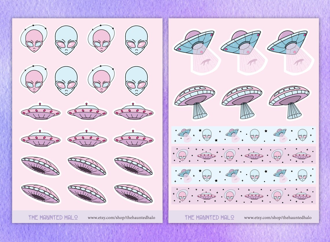 Pink UFO Notepad Gift Set Alien Stationery Bundle Pastel - Etsy