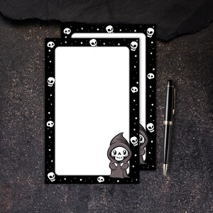 Grim Reaper Notepad| Halloween Memo Pad| Skull Tear Away Notepad ...