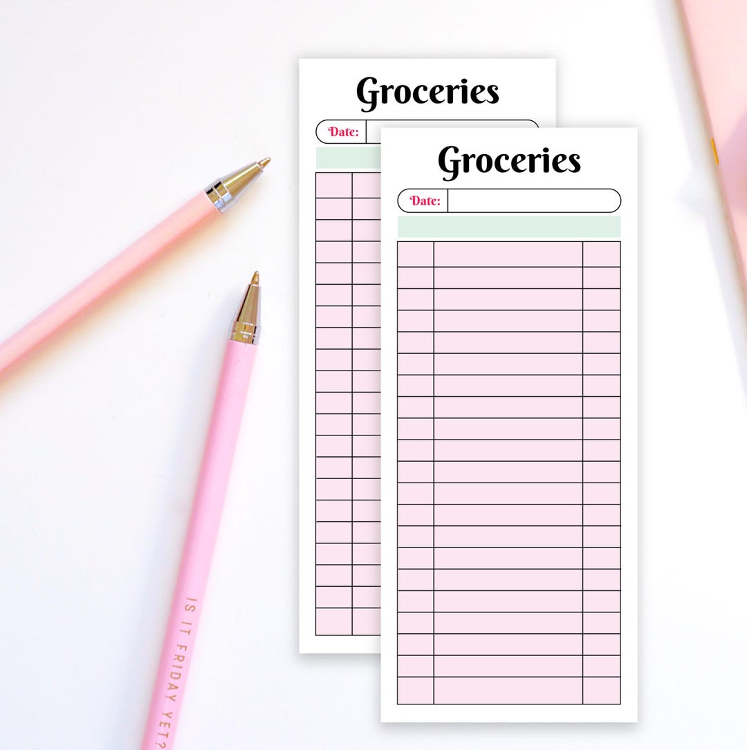 Magnetic Grocery List Notepad | Vintage Diner Notepad | Shopping List ...