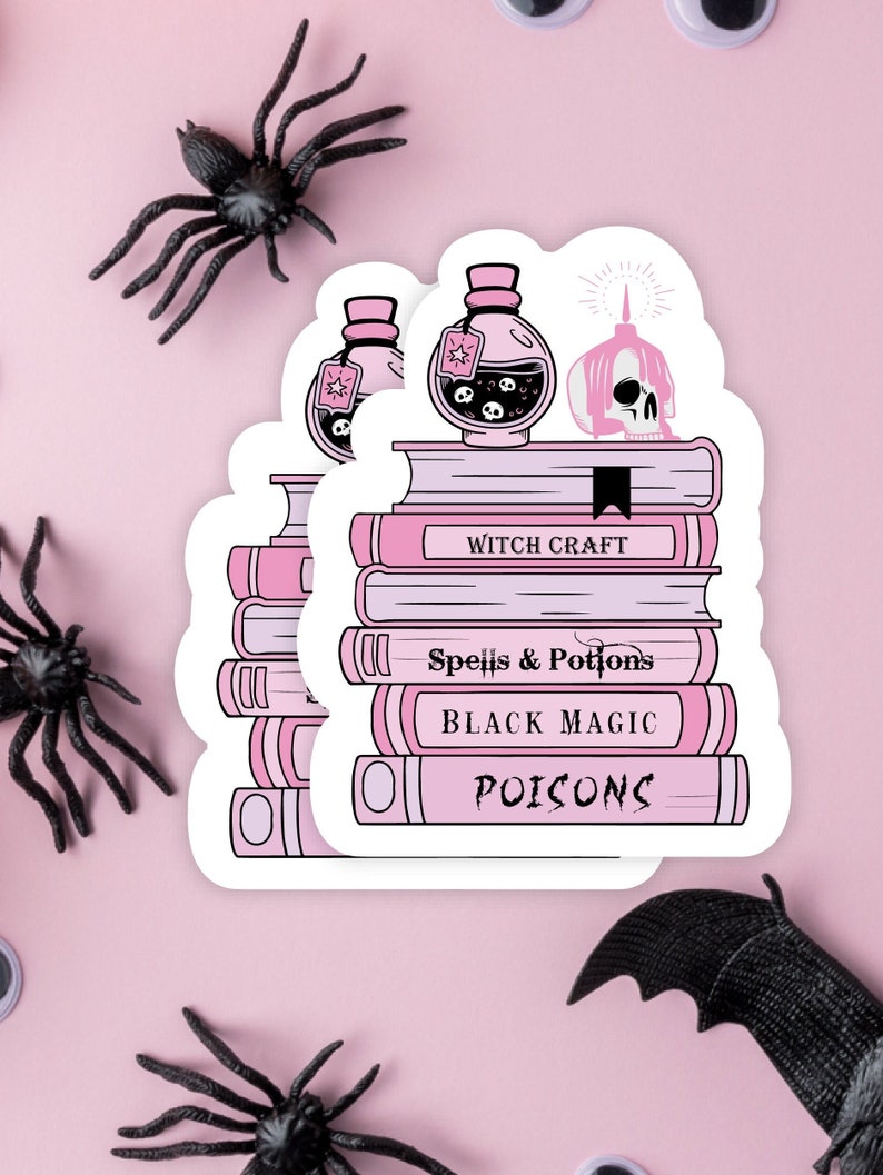 Pastel Goth Book Sticker Pink Halloween Book Sticker Pastel - Etsy