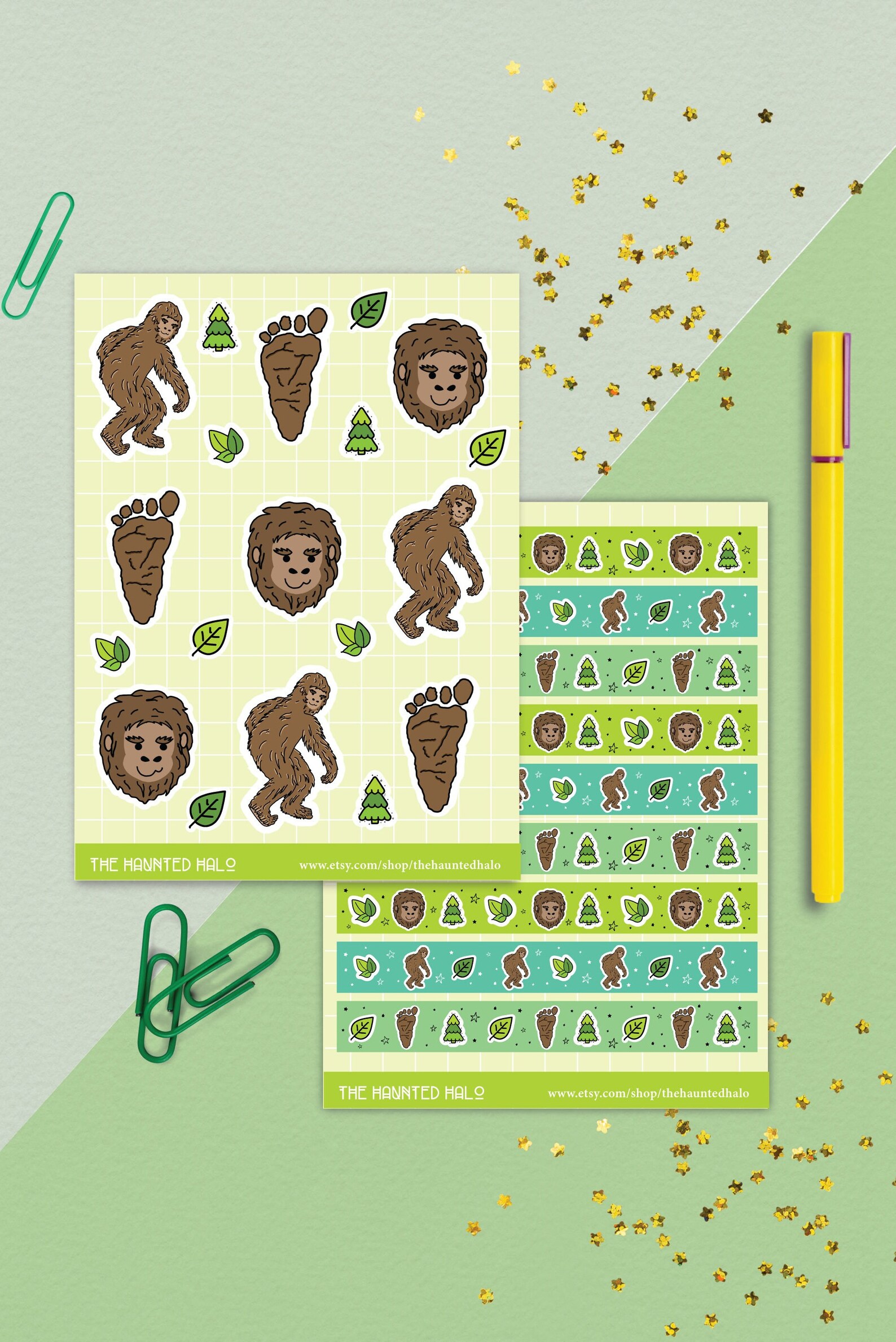 Bigfoot Sticker Sheet Sasquatch Stickers Forest Cryptid - Etsy