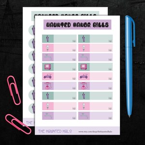 Spooky Bill Due Planner Sticker Sheet| Vintage Finance Planner Stickers ...