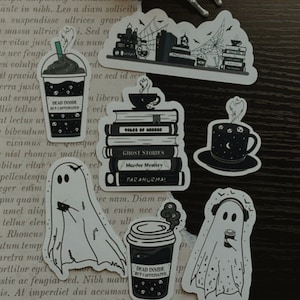 Ghost Book Lover Sticker Pack| Gothic Bookish Sticker Set| Spooky ...
