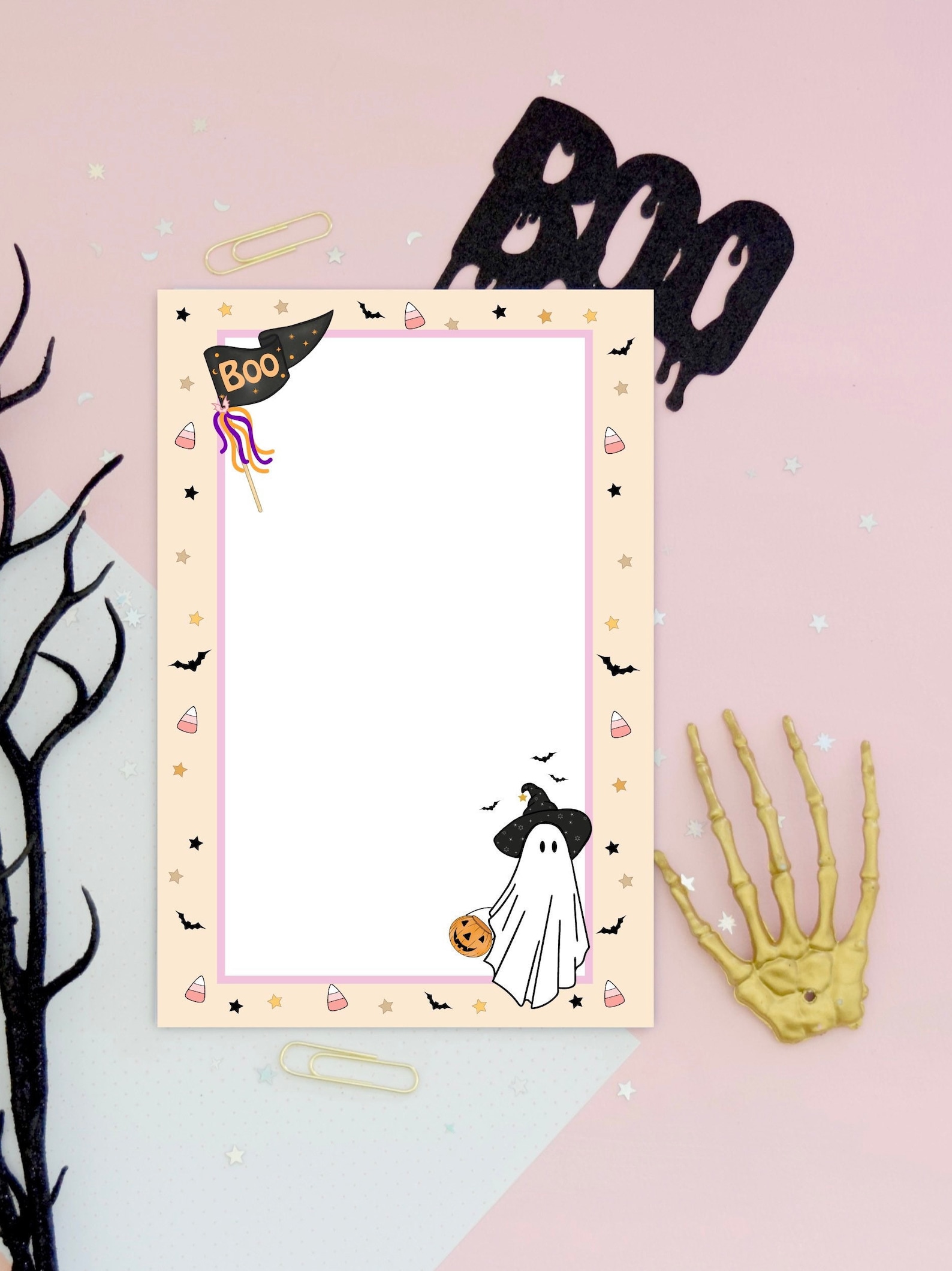 Halloween Memo Pad Ghost Notepad Spooky Stationery Boo - Etsy