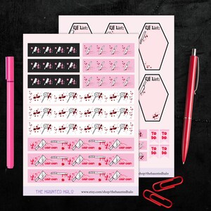 Pink Coffin Planner Sticker Sheet Killer Notes Planner - Etsy