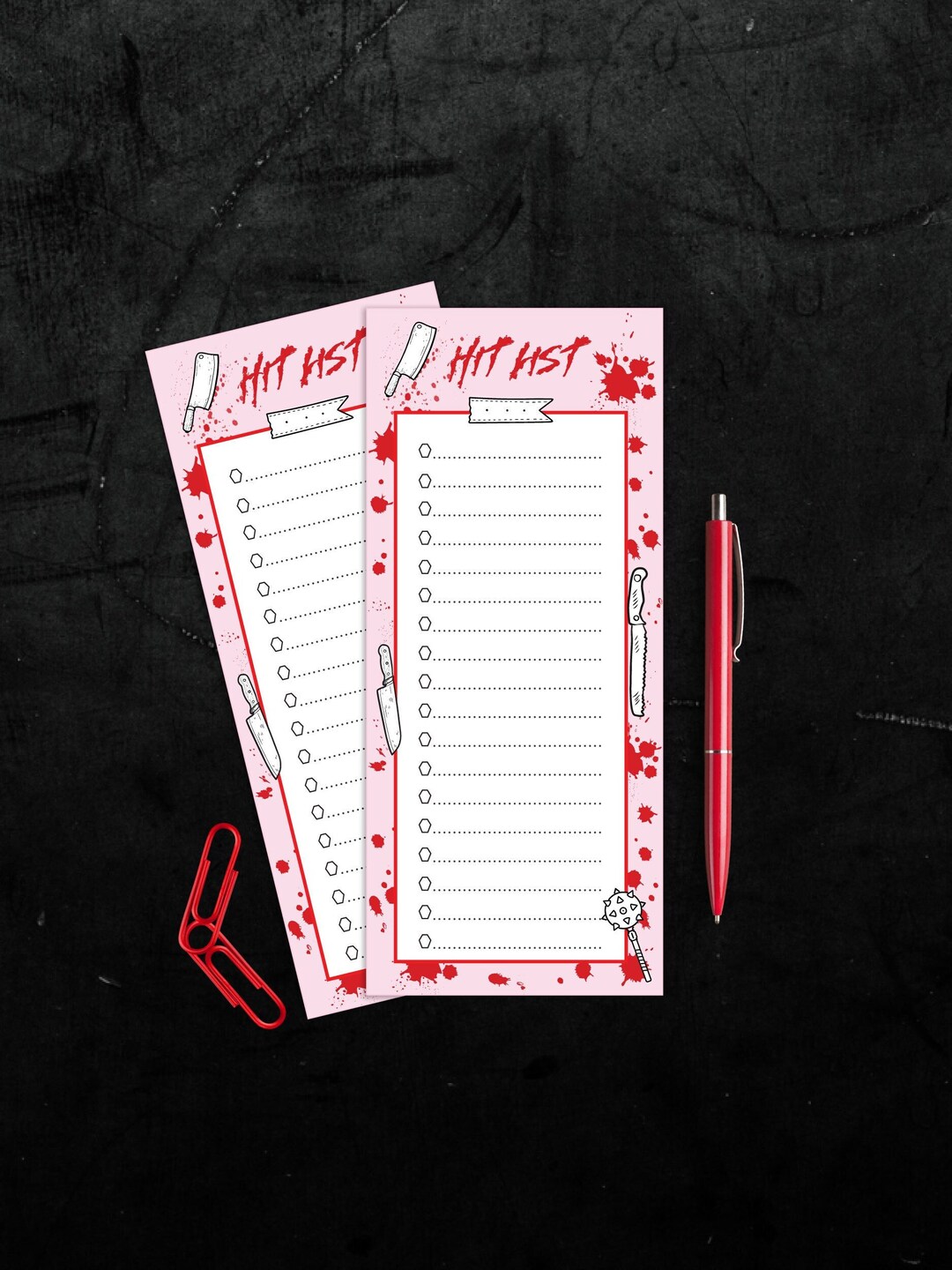 Pastel Goth to Do List| Pink Hit List Notepad| Pink Kill List Memo Pad ...