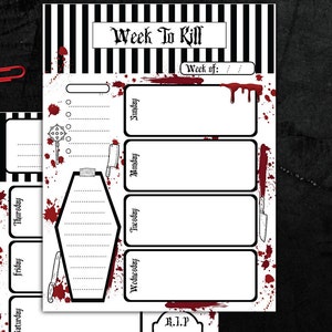 Gothic Weekly Planner Instant Download| Printable Weekly Planner Pages ...