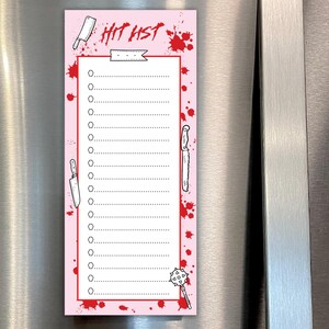 Pastel Goth to Do List| Pink Hit List Notepad| Pink Kill List Memo Pad ...