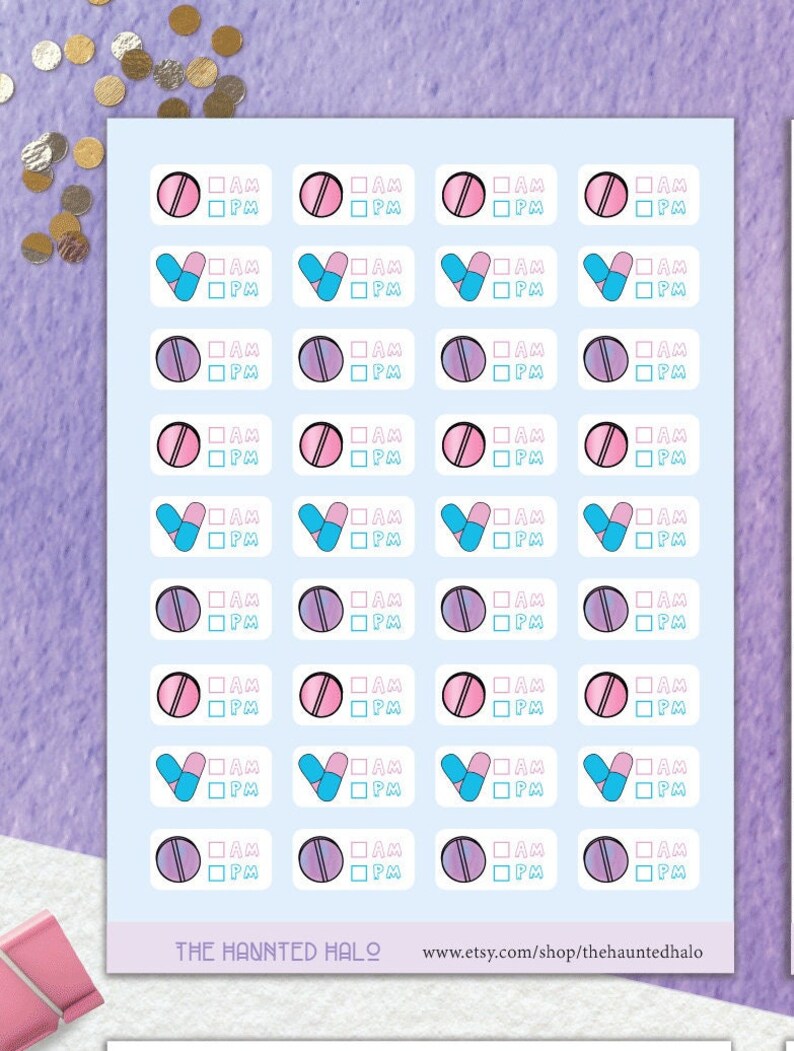 Medication Planner Stickers| AM and PM Medicine Tracker| Pill Reminder ...