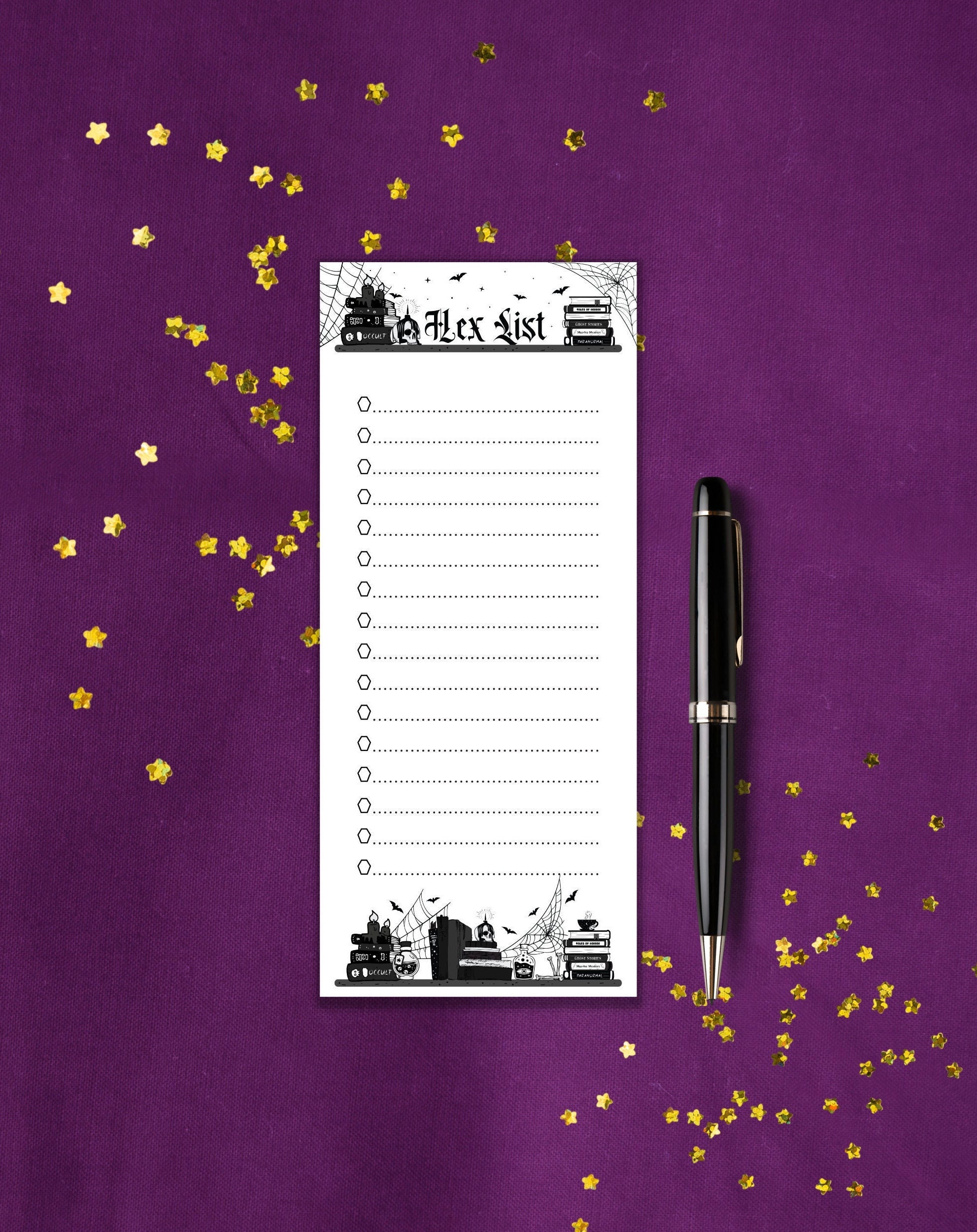 Witchy to Do List Spooky Bookshelf Notepad Creepy Checklist - Etsy