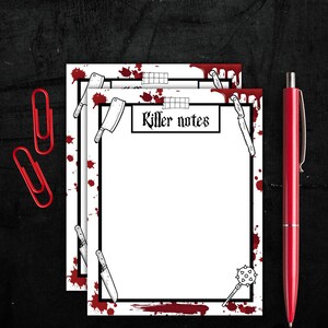 Killer Note Pad| Blood Splatter Memo Pad| Gothic Note Pad| True Crime ...