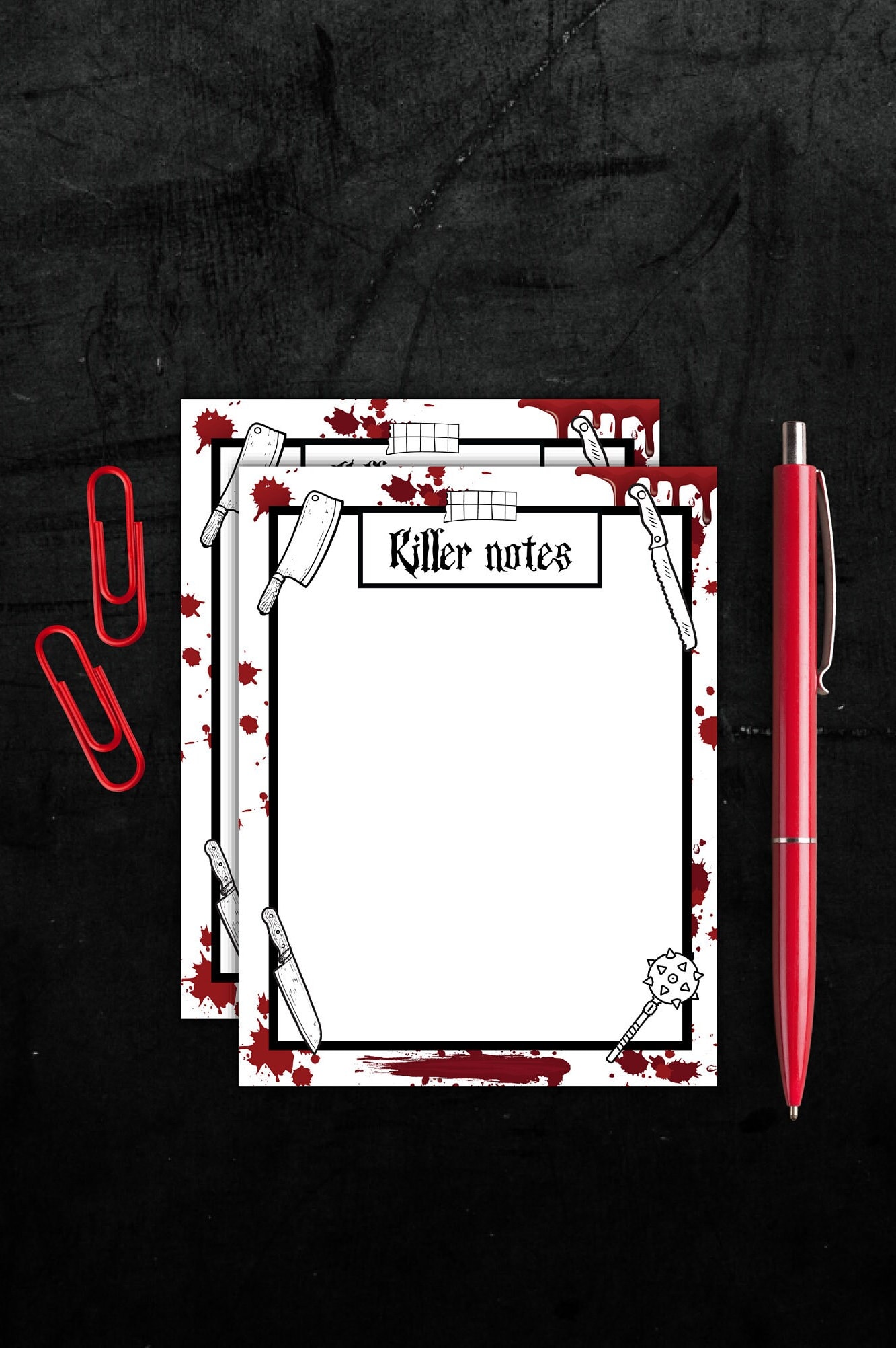 Killer Note Pad Blood Splatter Memo Pad Gothic Note Pad - Etsy