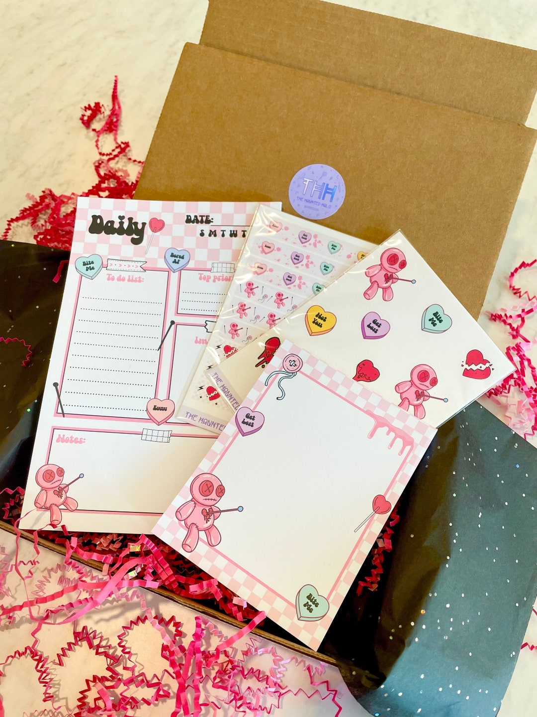 Valentine's Day Stationery Gift Set| Candy Hearts Notepad Bundle Set ...