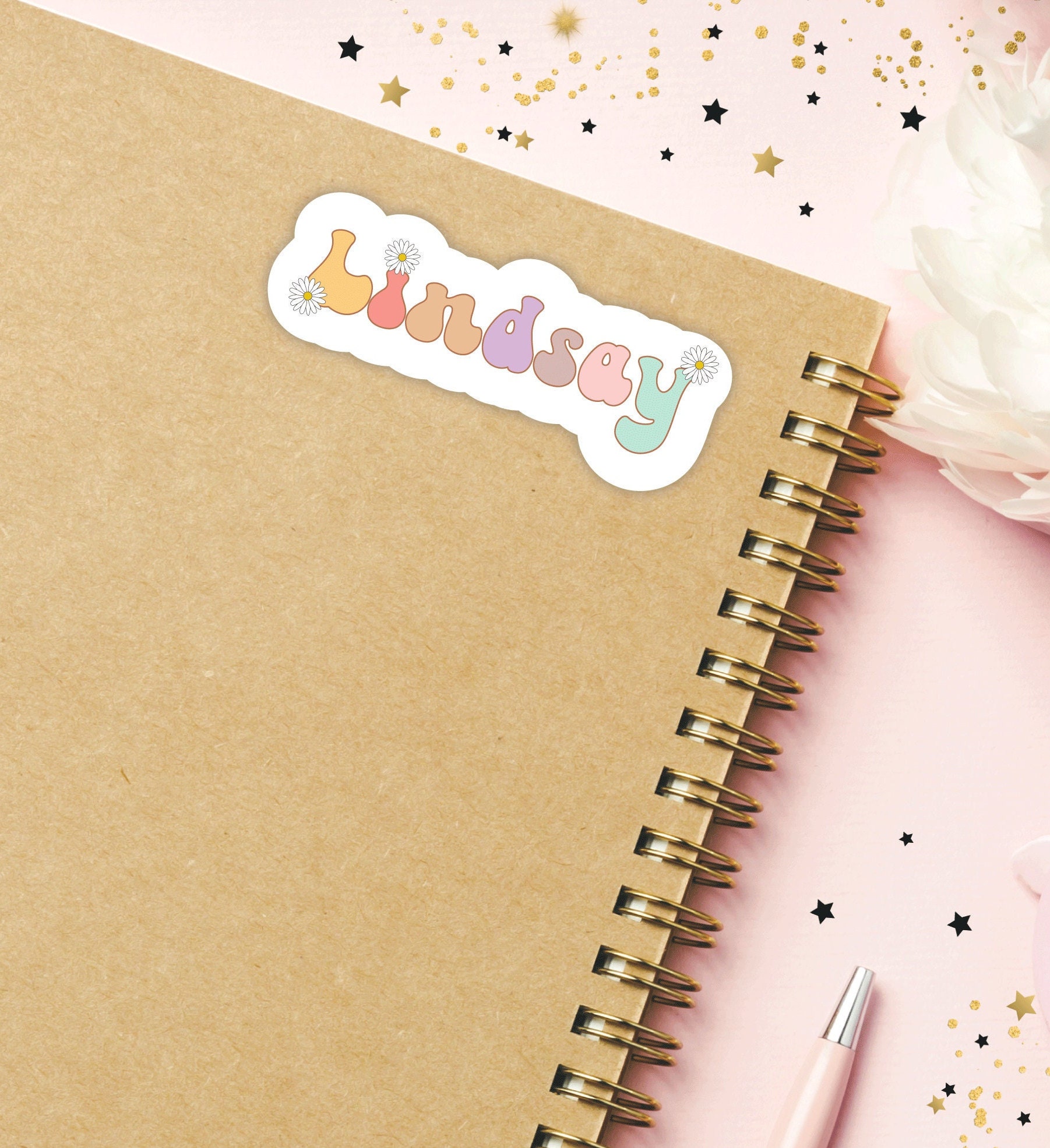 Personalized Name Sticker Custom Retro Name Sticker Custom - Etsy