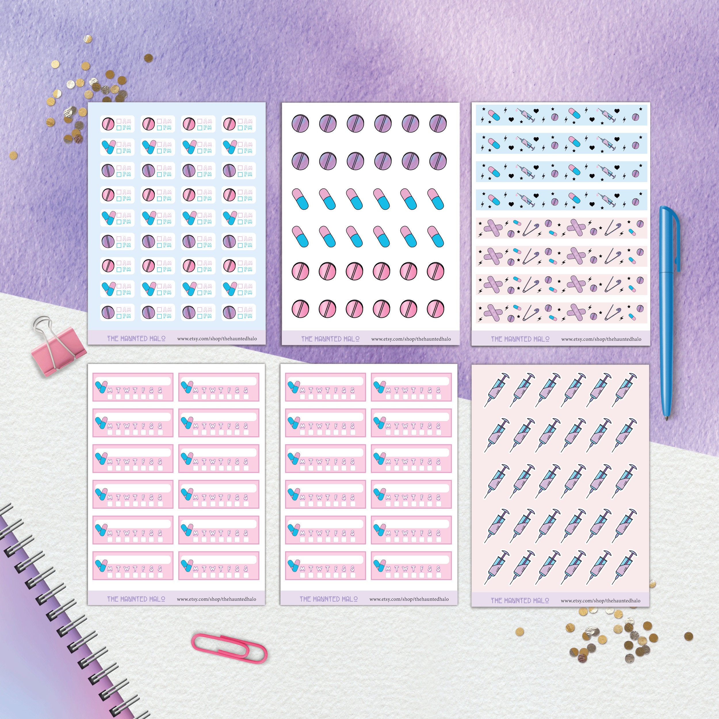 Medication Planner Stickers| AM and PM Medicine Tracker| Pill Reminder ...
