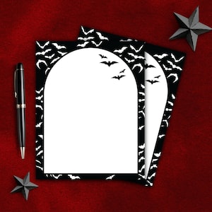 Gothic Tear Away Notepad Black Bats Note Pad Halloween Memo - Etsy
