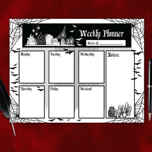 Weekly Gothic Notepad Weekly Bats Memo Pad Spiderweb Tear Away Pad ...