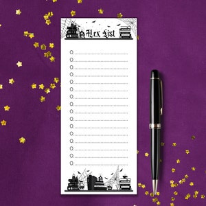 Witchy to Do List| Spooky Bookshelf Notepad| Creepy Checklist Memo Pad ...