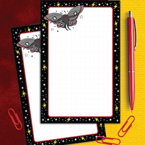 Mothman Tear Away Notepad| Cryptid Notepad| Spooky Note Pad ...