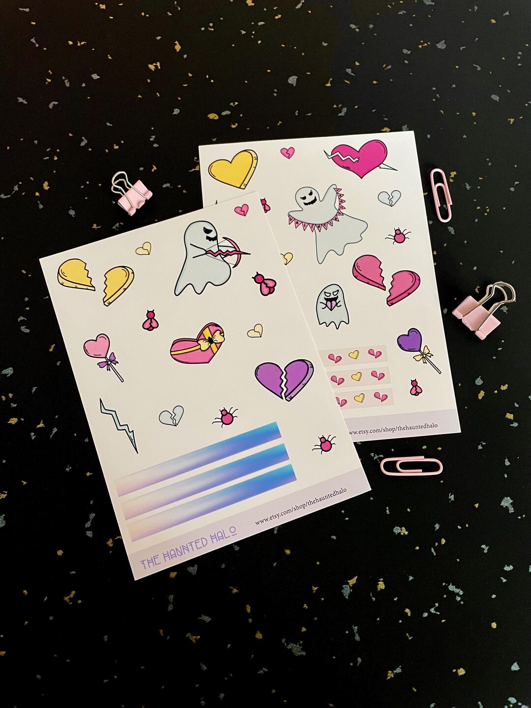 Ghost Valentine Sticker Sheet | Spooky Valentines Stickers - Etsy