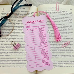 Pink Library Card Bookmark | Reading List Bookmark | Book Tracker - Etsy