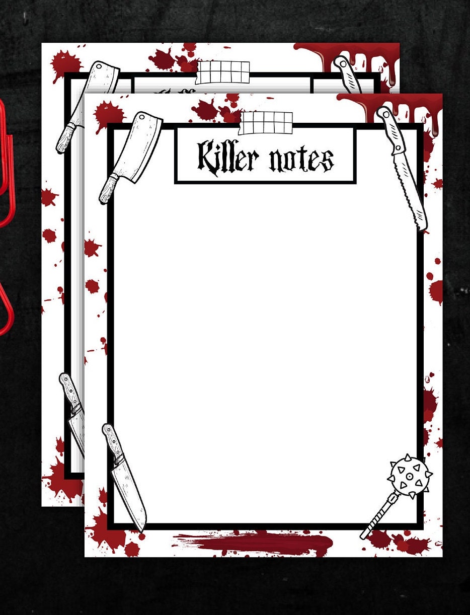 Killer Note Pad Blood Splatter Memo Pad Gothic Note Pad - Etsy