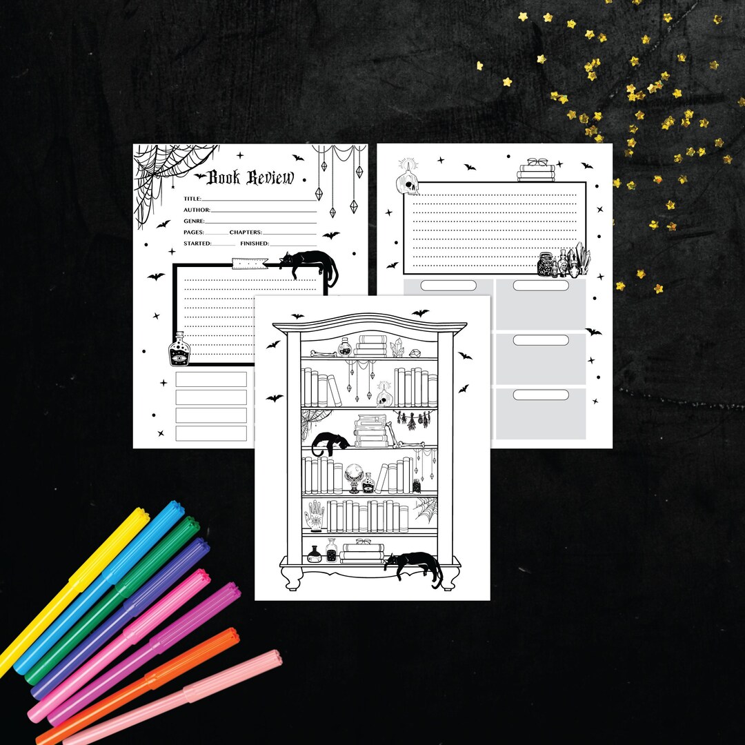 Printable Witchy Bookcase Tracker| Pagan Reading List for Planner ...