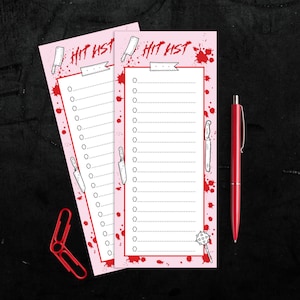 Pastel Goth to Do List| Pink Hit List Notepad| Pink Kill List Memo Pad ...