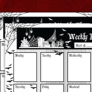 Weekly Gothic Notepad Weekly Bats Memo Pad Spiderweb Tear Away Pad ...