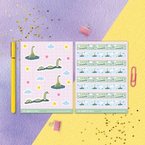 Nessie Sticker Sheet| Loch Ness Monster Stickers| Cute Cryptid Sticker ...