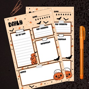 Halloween Daily Notepad| Pumpkin Tear Away Memo Pad| Orange Halloween ...
