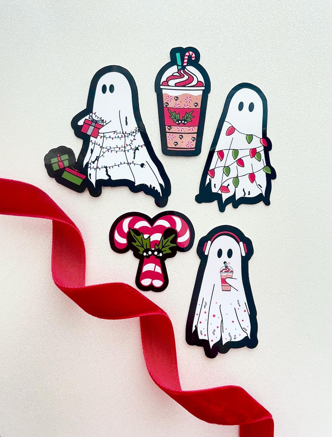 Christmas Ghost Sticker Set Christmas Spirit Sticker Pack Gothic ...