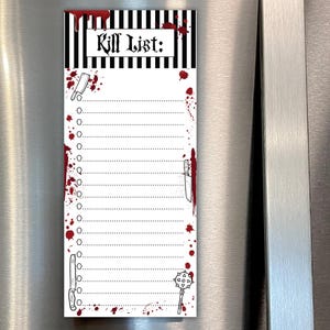 Kill List Notepad| Blood Splatter Note Pad| Gothic to Do List| True ...