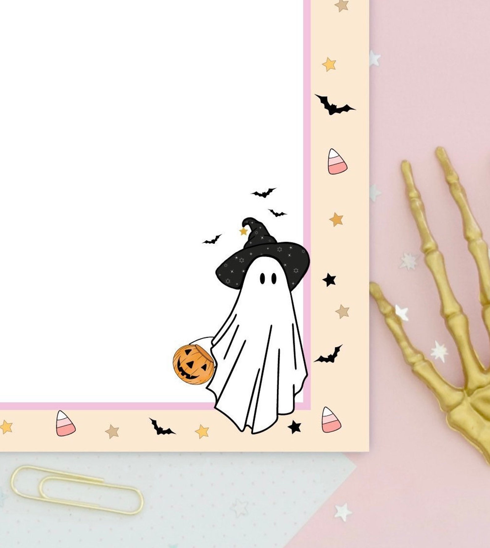 Halloween Memo Pad Ghost Notepad Spooky Stationery Boo - Etsy