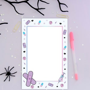 Medicated Pastel Goth Memo Pad| Pills and Bandaid Notepad| Take Your ...