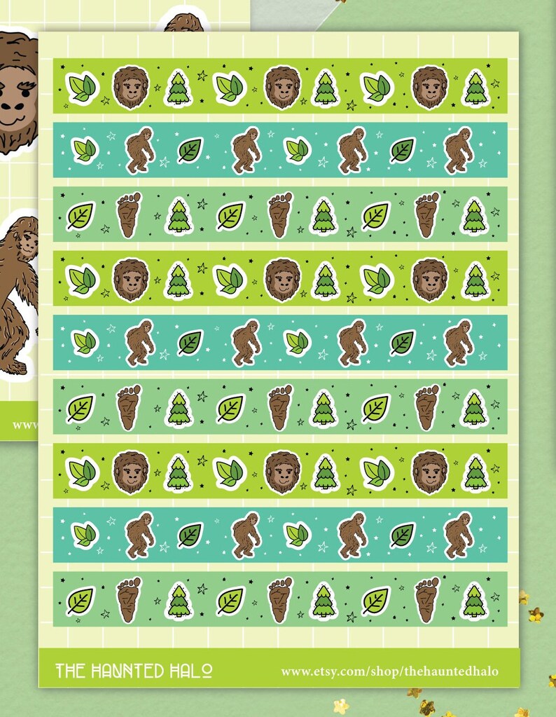 Bigfoot Sticker Sheet Sasquatch Stickers Forest Cryptid - Etsy
