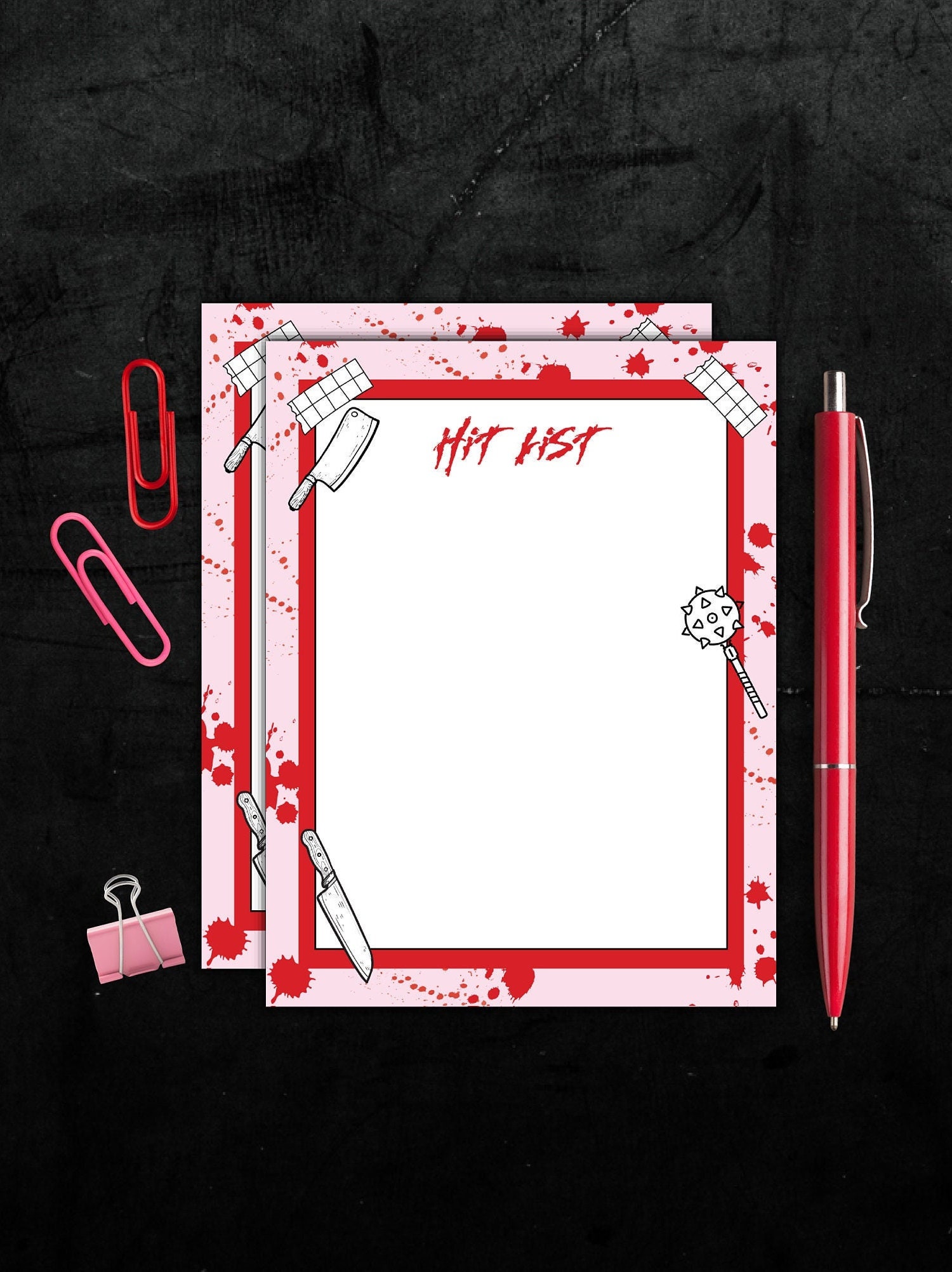 True Crime Note Pad Pink Killer Note Pad Pastel Goth Daily - Etsy