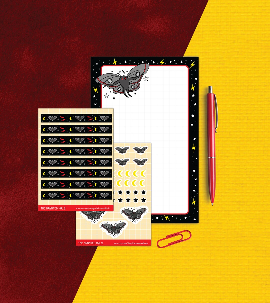 Mothman Notepad Gift Set| Cryptid Stationery Bundle| Mothman Notepad ...